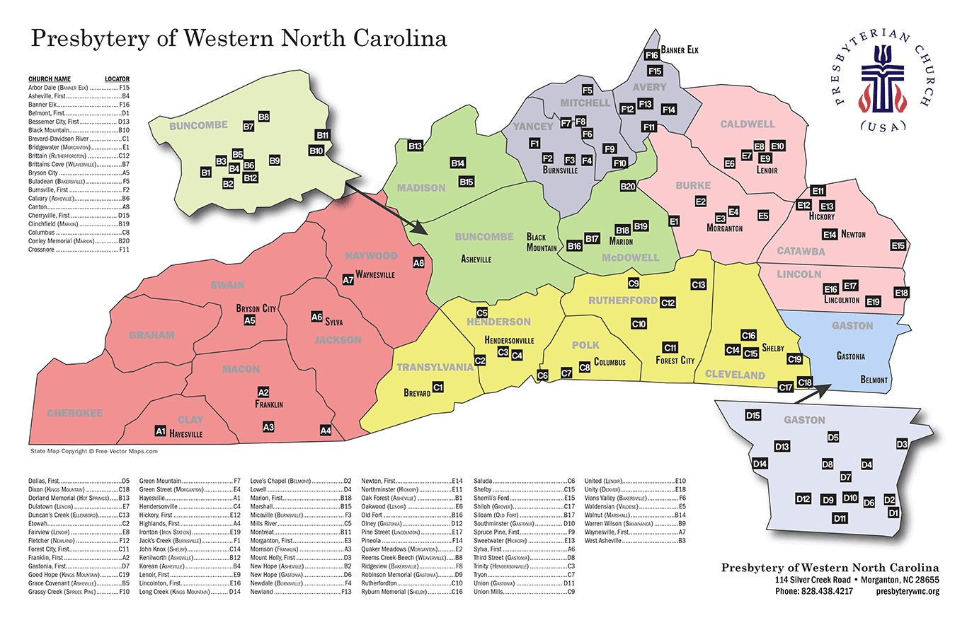 PWNC Maps | Presbytery WNC